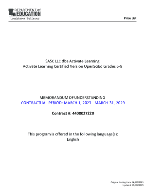 Fillable Online Price List - SASC LLC dba Activate Learning - Activate ...