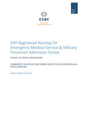 Fillable Online SHP Registered Nursing for Emergency Medical Service ...