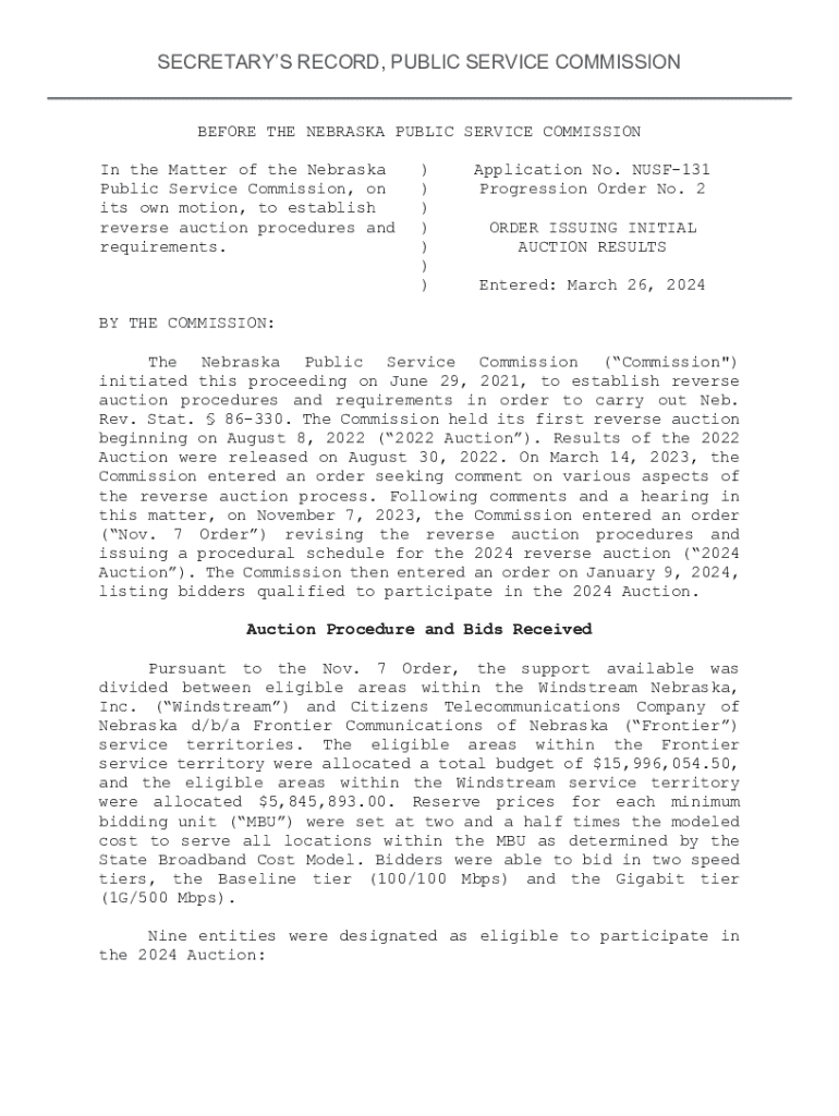 Fillable Online Nebraska Public Service Commission Awards Winning ...