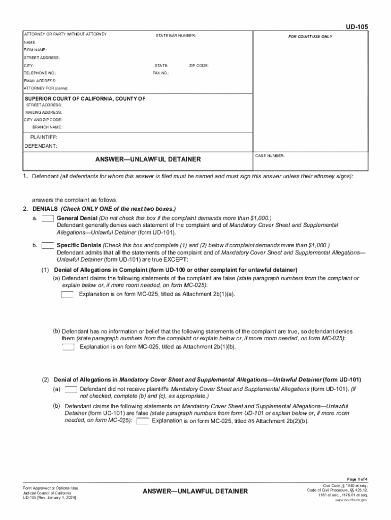 Fillable Online How do i fill a unlawful detainer answer form? Fax ...