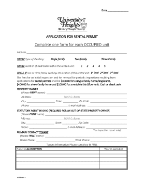 Fillable Online Complete one form for each OCCUPIED unit Fax Email Print - pdfFiller