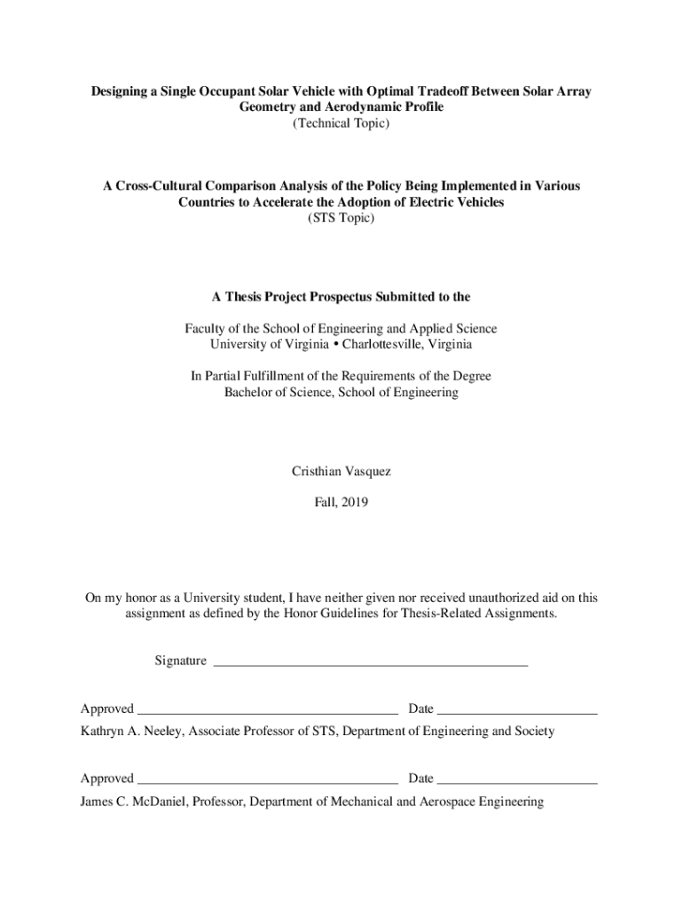 Fillable Online Designing a Single Occupant Solar Vehicle with Optimal ...