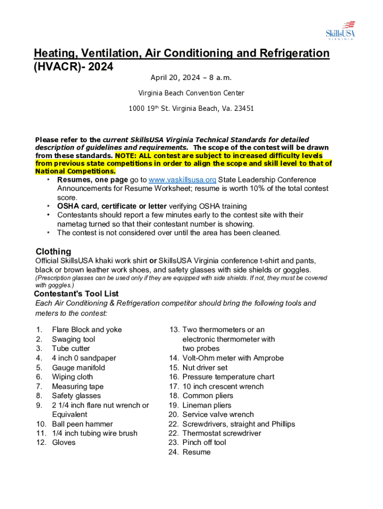 Fillable Online Heating, Ventilation, Air Conditioning and Refrigeration (HVACR ... Fax Email ...