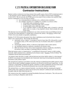Fillable Online c. 271 political contribution disclosure form - NJ.gov ...