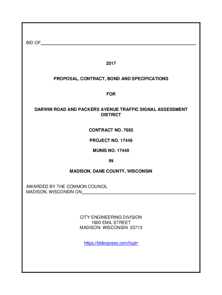 Fillable Online DARWIN ROAD AND PACKERS AVENUE TRAFFIC SIGNAL ...
