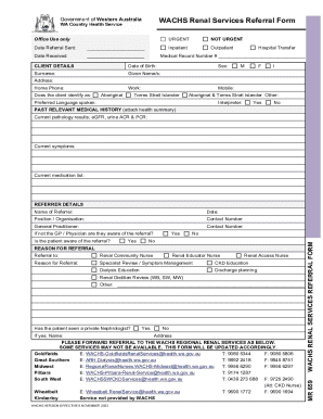 Fillable Online MR 659 WACHS Renal Services Referral Form Fax Email ...