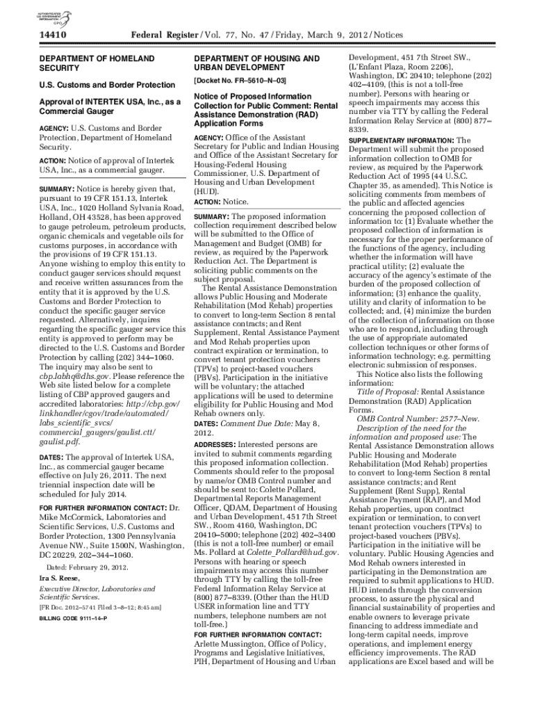 Fillable Online Department of Homeland Security U.S. Customs and ...