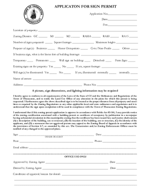 Fillable Online APPLICATON FOR SIGN PERMIT Fax Email Print - pdfFiller