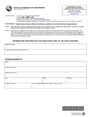 Fillable Online notice of merger or conversion Fax Email Print - pdfFiller