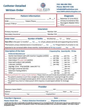 Fillable Online Generic AIM Catheter Order. Lucidpress Fax Email Print ...