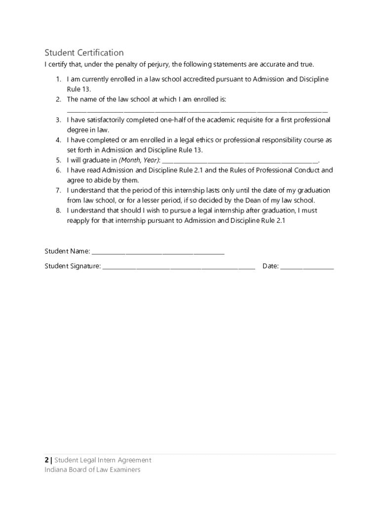 Legal intern agreement form: Fill out & sign online | DocHub