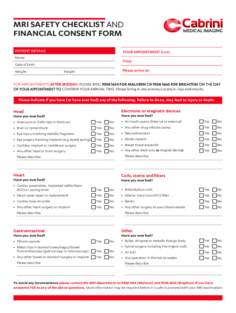 Fillable Online Quality Control MRI for Research Consent Template Fax ...