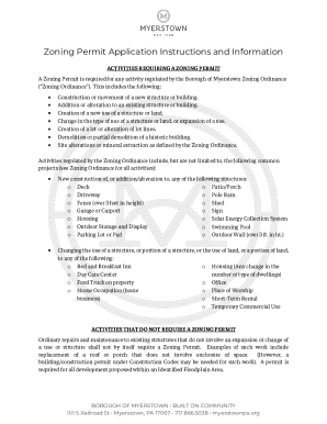 Fillable Online Zoning Permit Application Instructions and Information Fax Email Print - pdfFiller