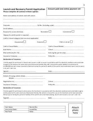 Fillable Online 2024 Launching and Foreshore permits application form ...