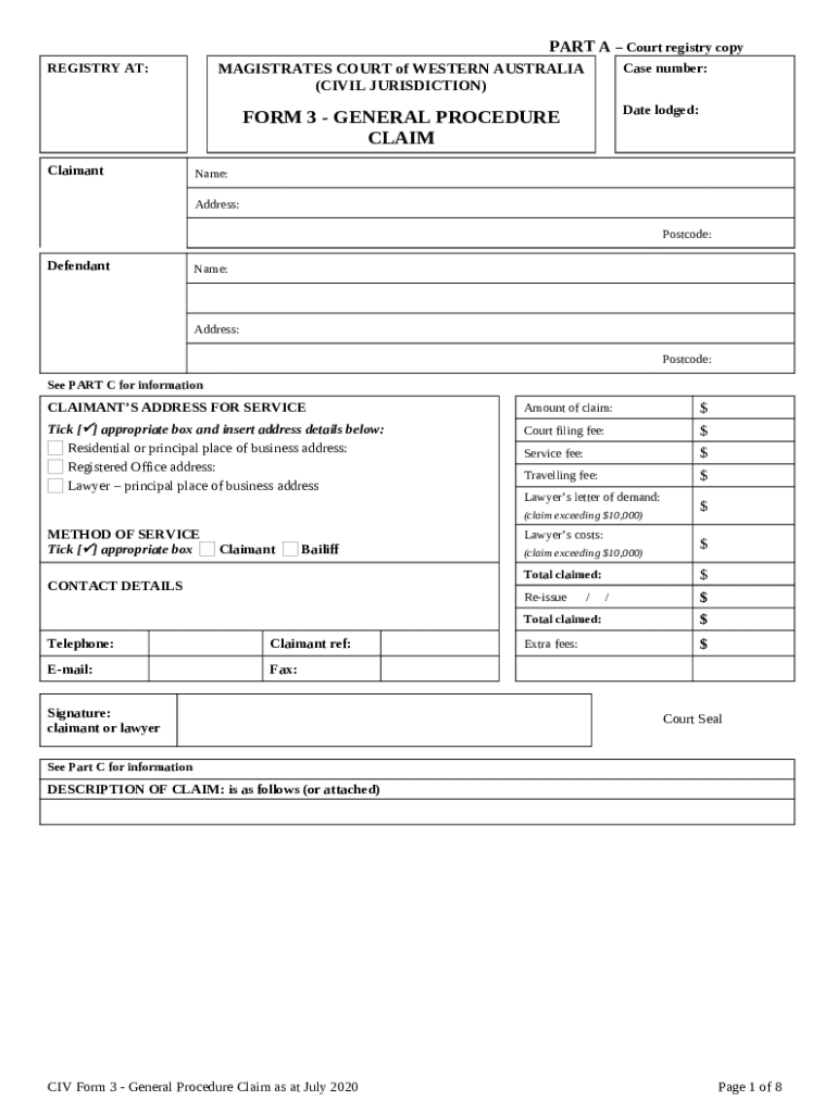 Starting a general procedure claim in the Magistrates Court ... Doc ...