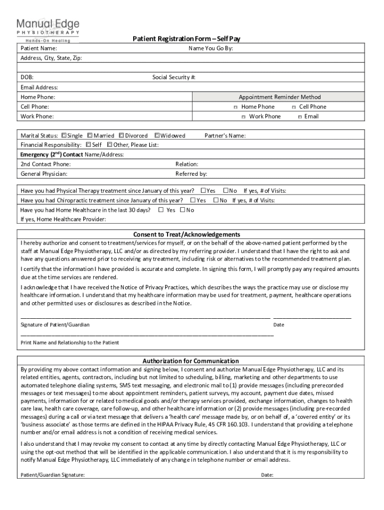 Fillable Online Medicare Intake Form - Peak Physical Therapy Fax Email ...