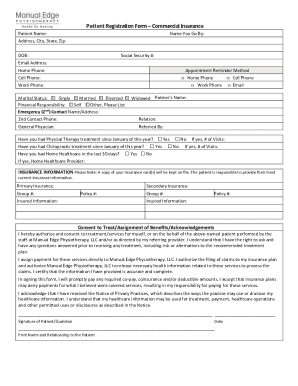 Fillable Online Commercial Insurance & Medicaid Intake Form - MEPT 01 ...