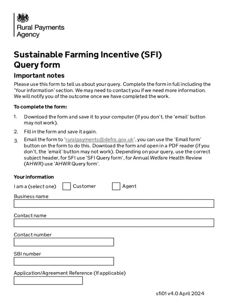 Fillable Online Sustainable Farming Incentive pilot: agreement terms and ... Fax Email Print ...