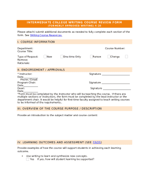 Intermediate COLLEGE Writing Course Review ( ... Doc Template | pdfFiller