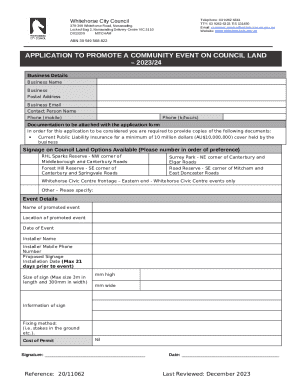 Park Permit and Event Application Doc Template | pdfFiller