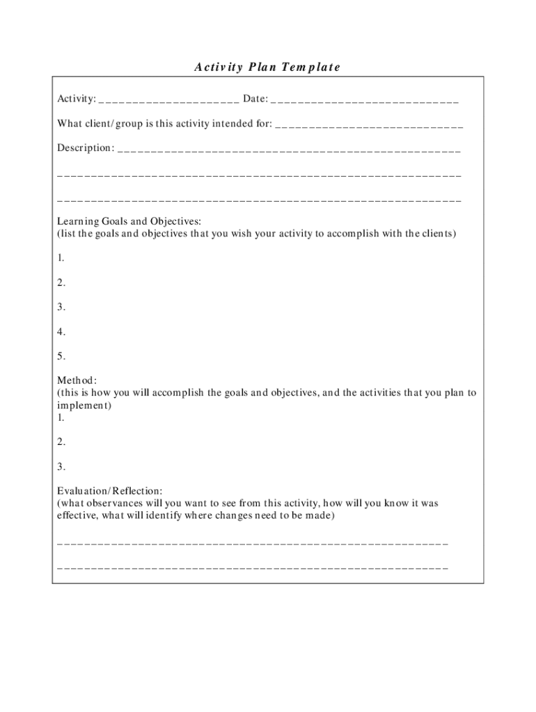Fillable Online 28 Plan Template page 2 - Free to Edit, Download ...