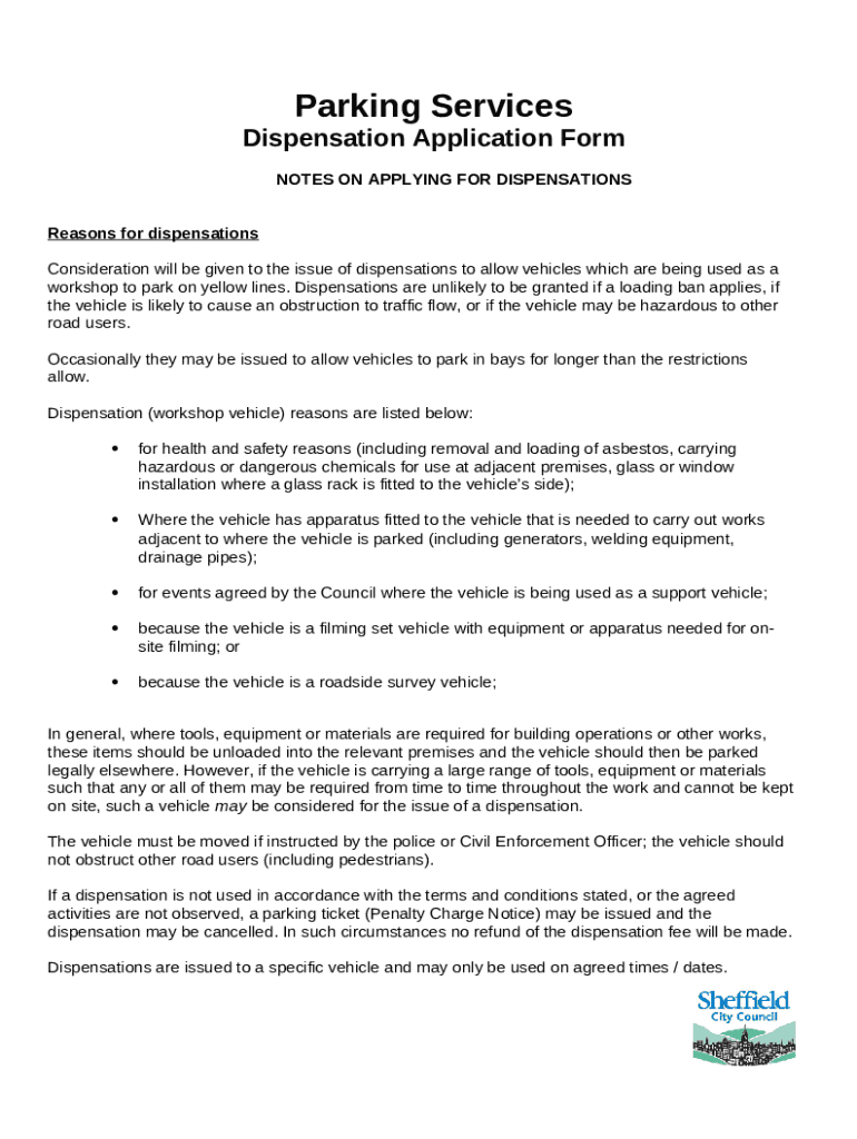 Terms and conditions for waiver permits and parking ... Doc Template ...