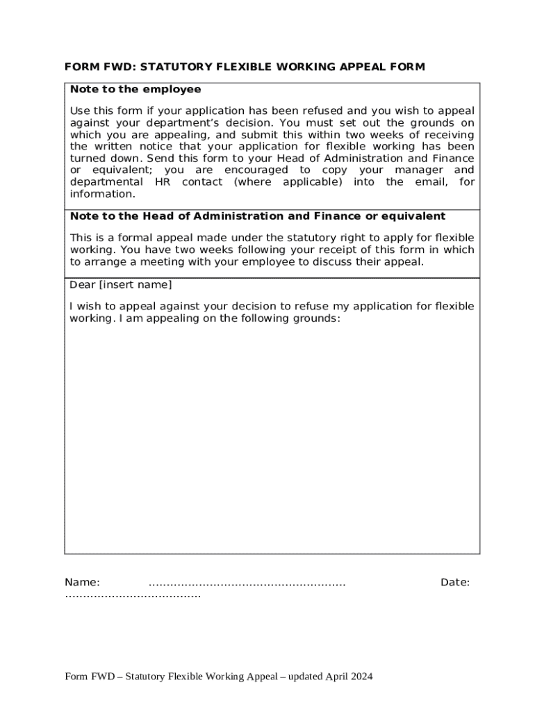 What to do if your flexible working request is refused Doc Template ...