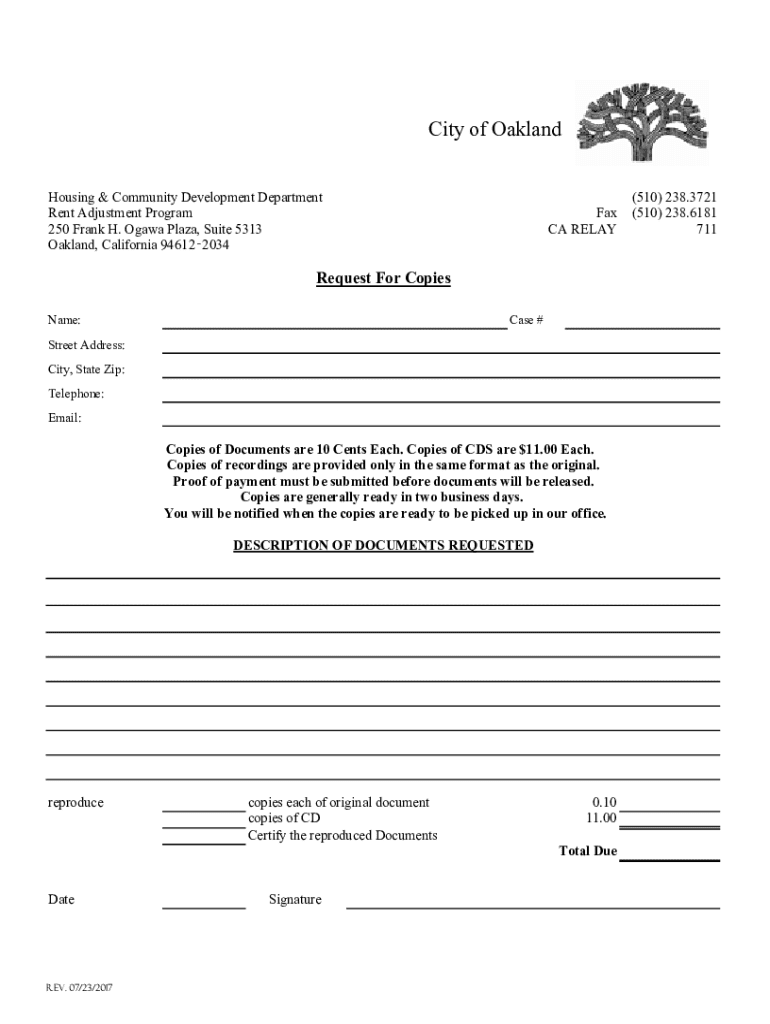 Fillable Online Request Copies from the Rent Adjustment Program Fax ...