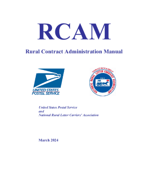 Fillable Online USPS-NRLCA Joint Rural Contract Administration Manual ...