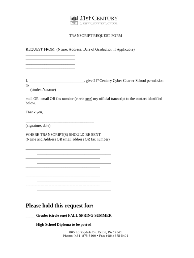 Online 21cccs TRANSCRIPT)REQUEST) Doc Template | pdfFiller