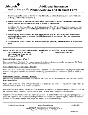 Fillable Online GSHS Additional Insurance Request Form 9.23 Fax Email ...