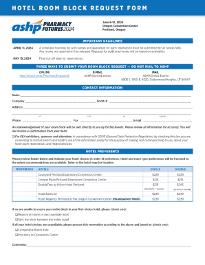 Fillable Online Room Block Request Fax Email Print - pdfFiller