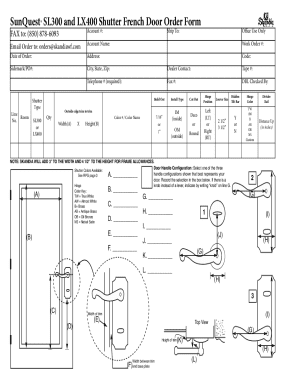 Fillable Online SunQuest SL300 Shutter Order Form - Skandia Window ...