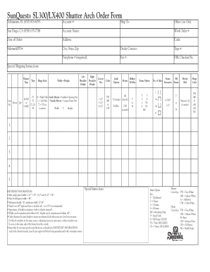 Fillable Online Fillable Online SunQuest LX400 Shutter Order Form Fax ...