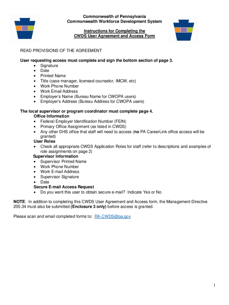 Fillable Online Fillable Online Instructions for Completing the CWDS ...