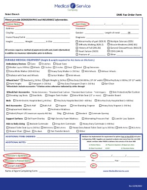 Fillable Online DME Fax Order Form Fax Email Print - pdfFiller