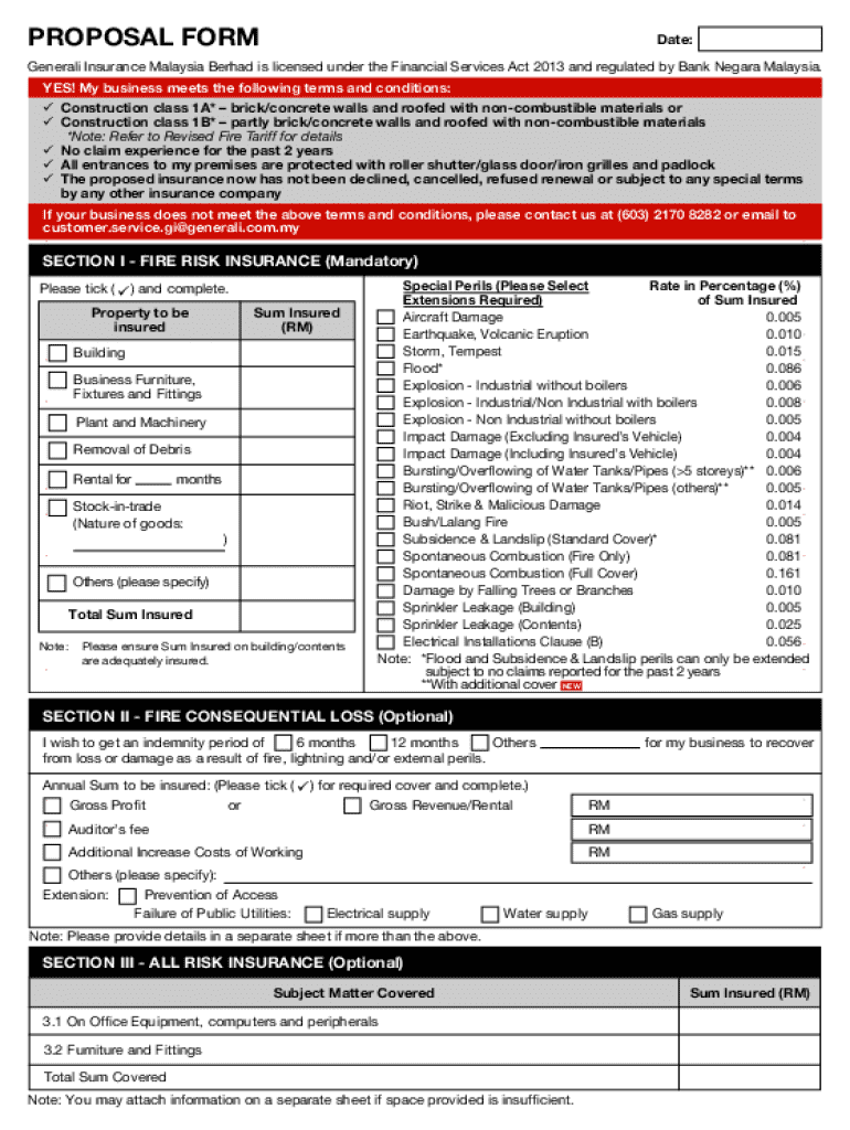 Fillable Online Proposal form - Multi Lucky 21082023 Fax Email Print - pdfFiller