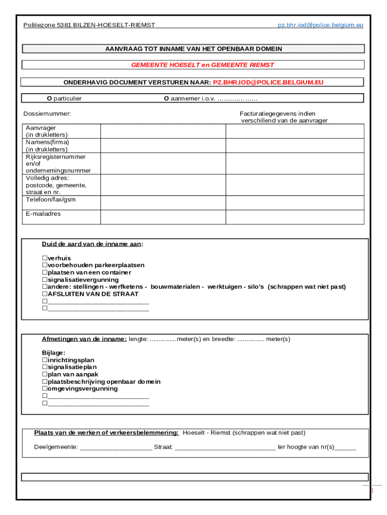 Aanvraagdocument IOD Hoeselt en Riemst.docx Doc Template | pdfFiller
