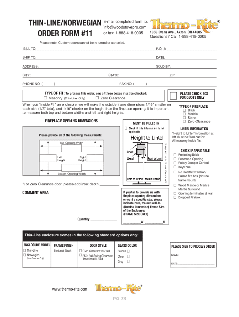 Fillable Online MOD-Thermo-Rite-Order-Form-11.pdf Fax Email Print - pdfFiller