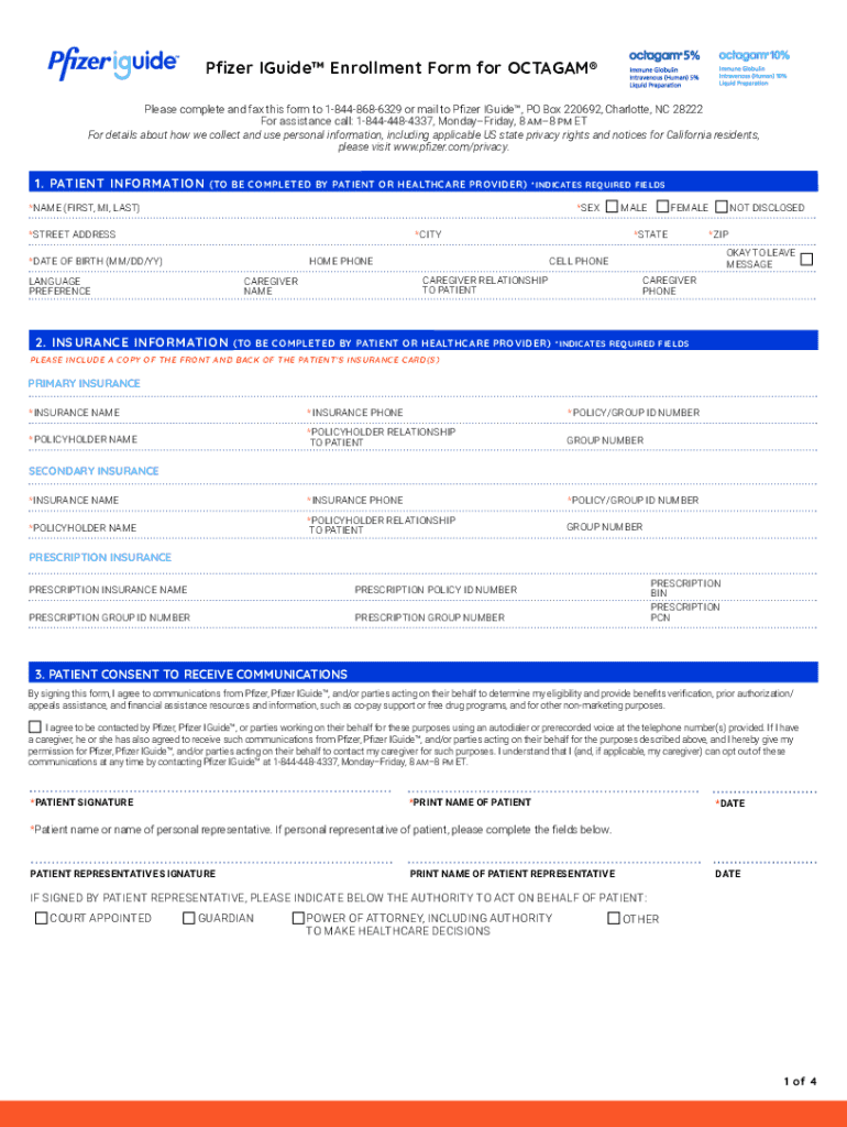 Octagam Copay Enrollment Form - Fill Online, Printable, Fillable, Blank ...