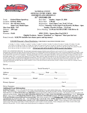 Fillable Online 2024 official entry form Fax Email Print - pdfFiller