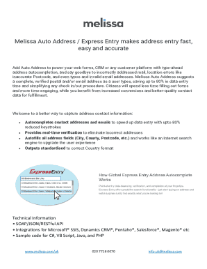 Fillable Online Melissa Data Adds Real-Time Global Address Verification ...