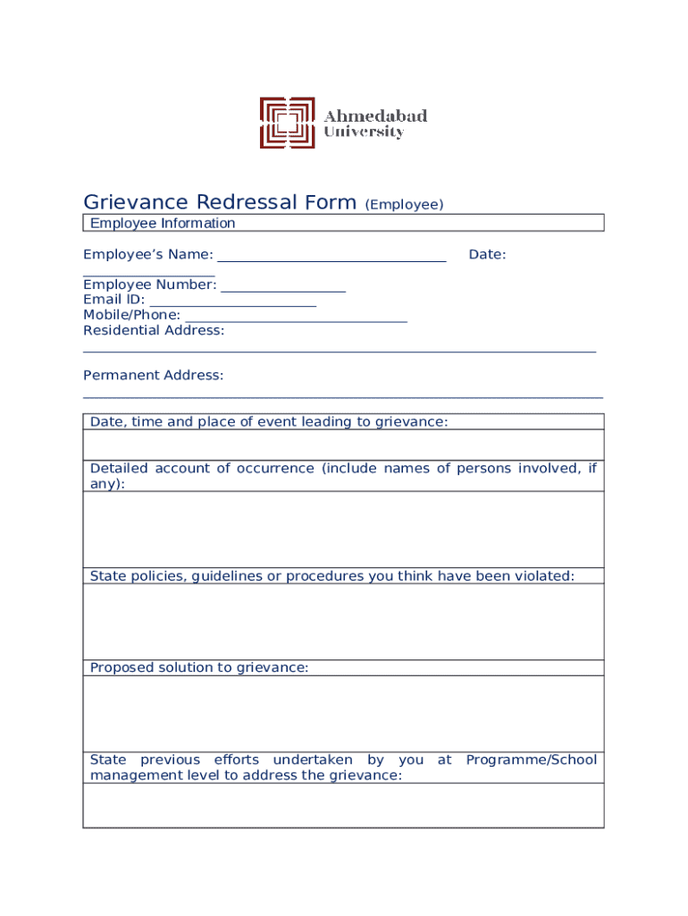 Grievance--template.docx - ahduni edu Doc Template | pdfFiller