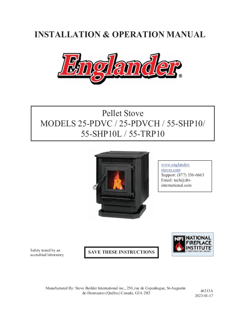 Fillable Online England's Stove Works 25-PDVC, 25-PDV Owner's manual ...