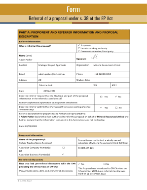 Fillable Online Lockyer Conventional Gas Project s38 Referral form v0 ...