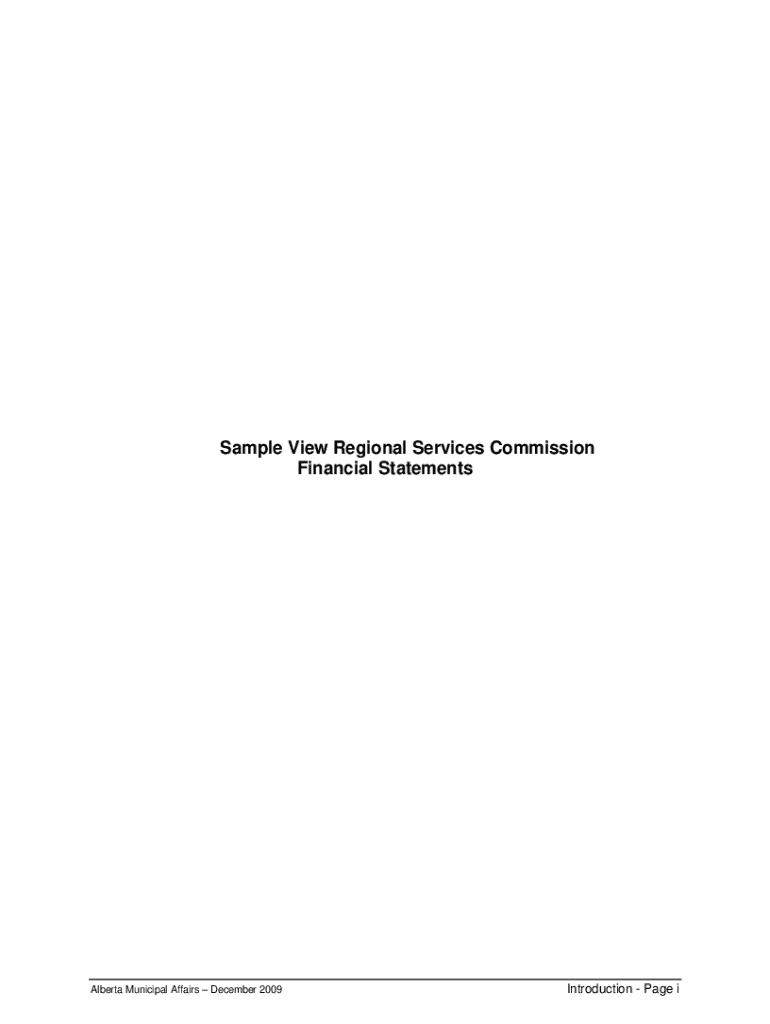 Fillable Online Sample View Regional Services Commission Financial ...