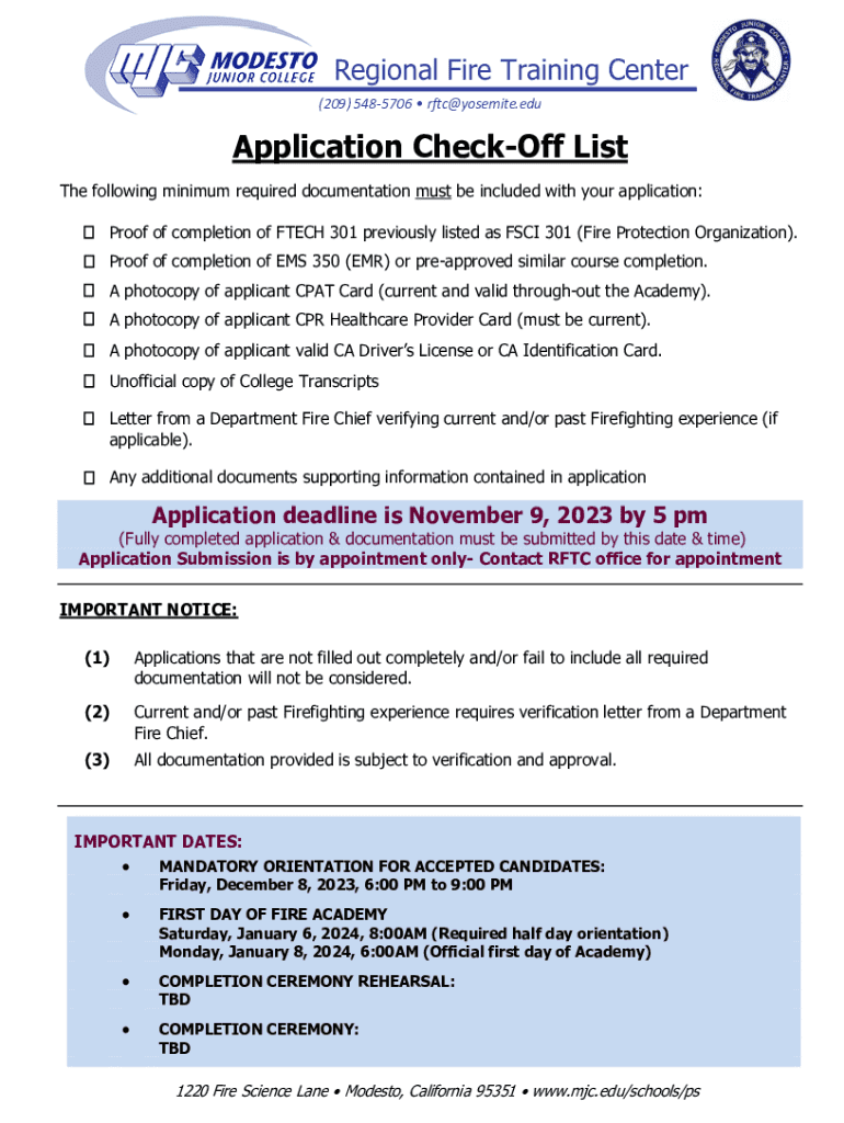 Fillable Online Accredited AcademiesOSFM - California State Fire ...