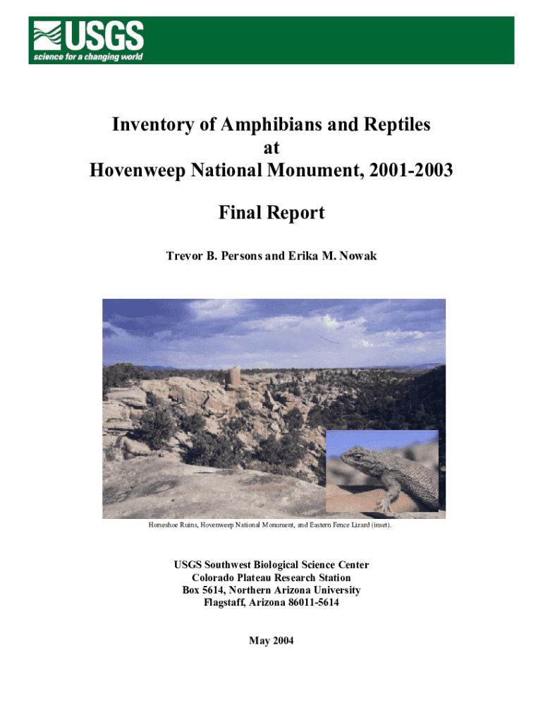 Fillable Online Inventory of Amphibians and Reptiles of Booker T ...