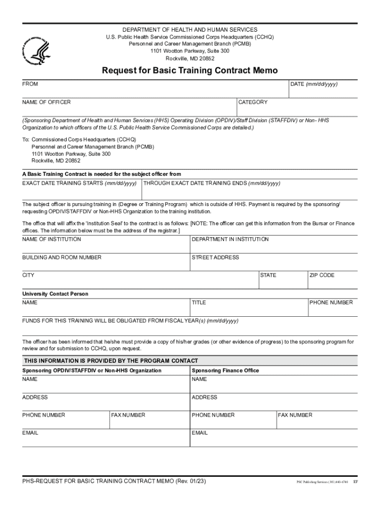 Fillable Online Request for Basica Training Contract Memo. Request for ...