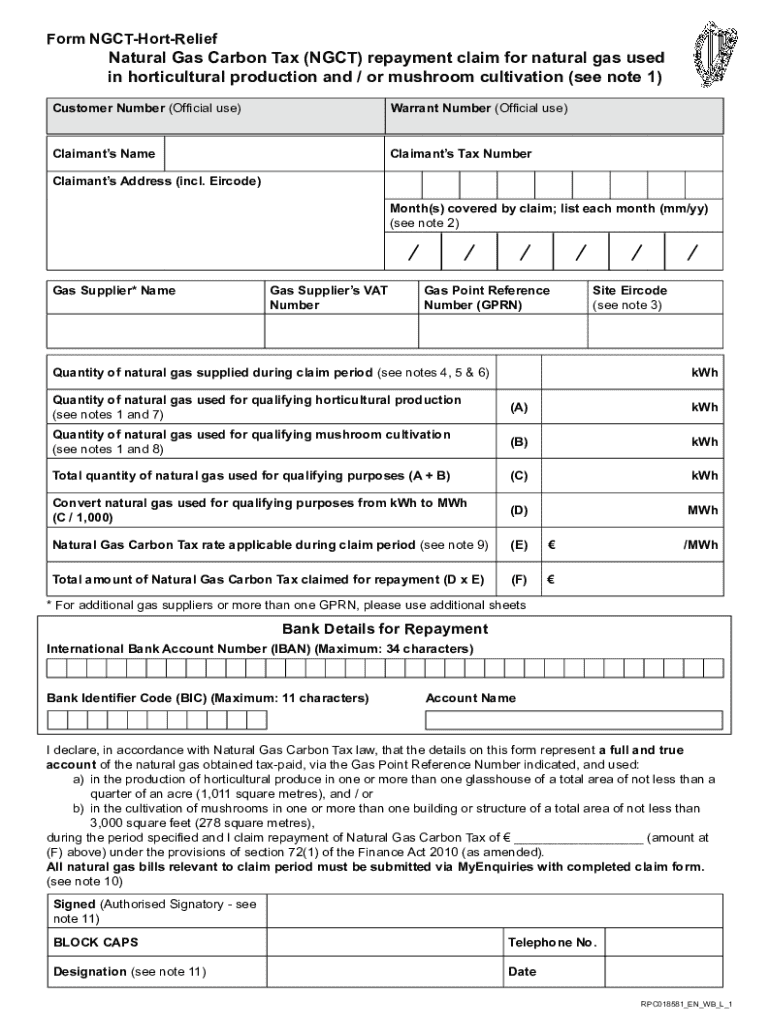Fillable Online Form NGCT-Hort-Relief. Natural Gas Carbon Tax (NGCT ...